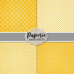 Yellow & White Pattern Digital Paper - 12x12 Digital Scrapbooking Paper ...