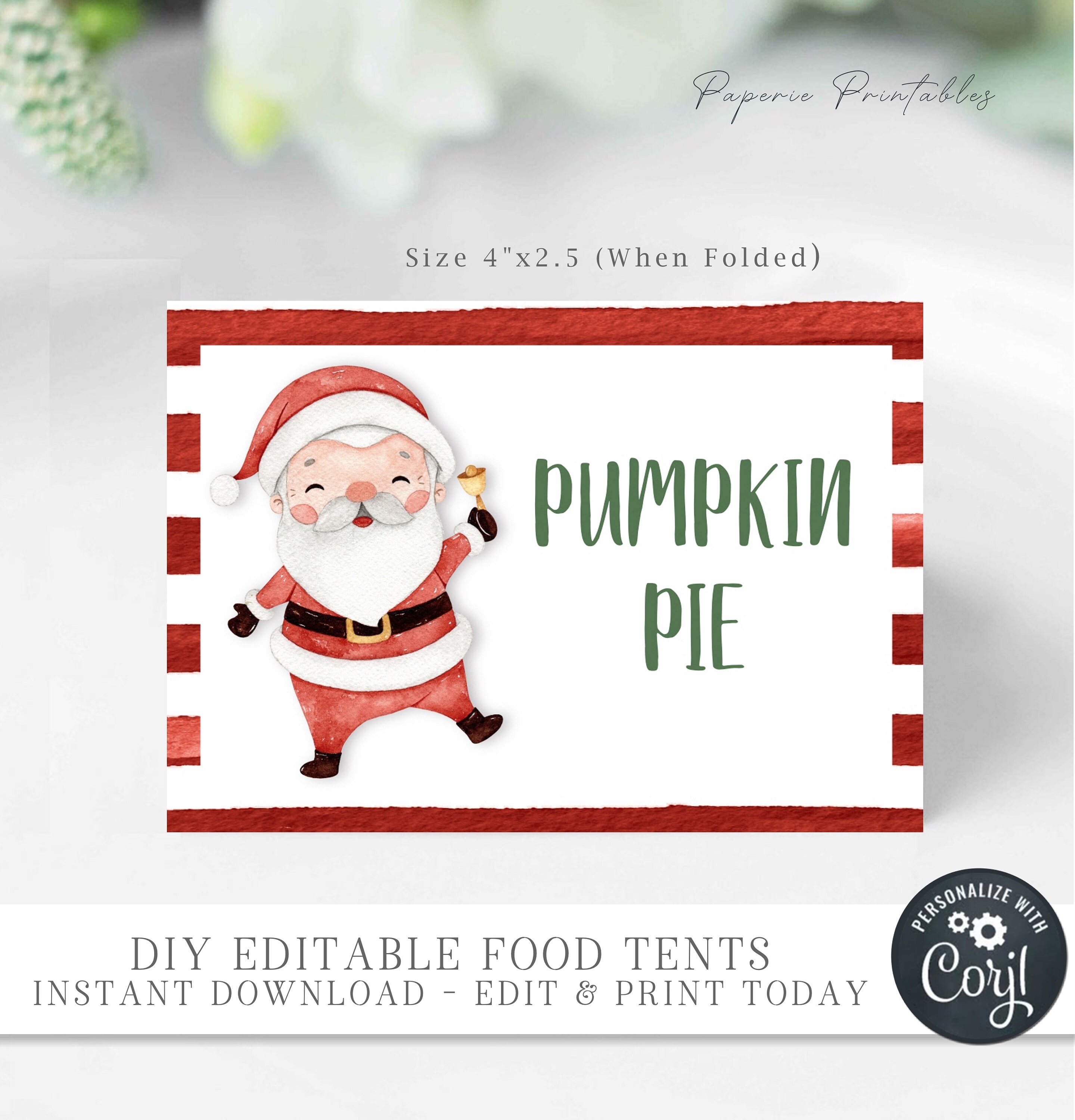 EDITABLE Christmas Party Food Tent Labels Dessert Table | Etsy