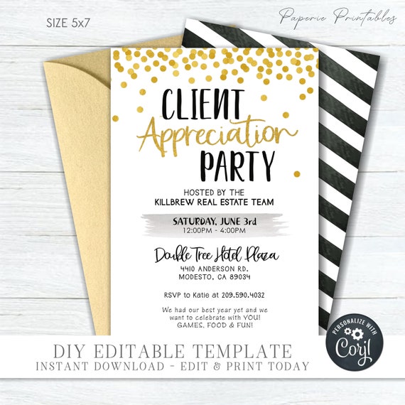 EDITABLE Client Appreciation Party Invitation Company Party - Etsy
