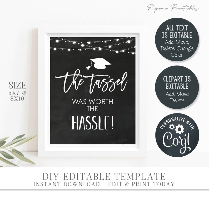 EDITABLE Graduation Party Signs Class of 2023 Graduation - Etsy