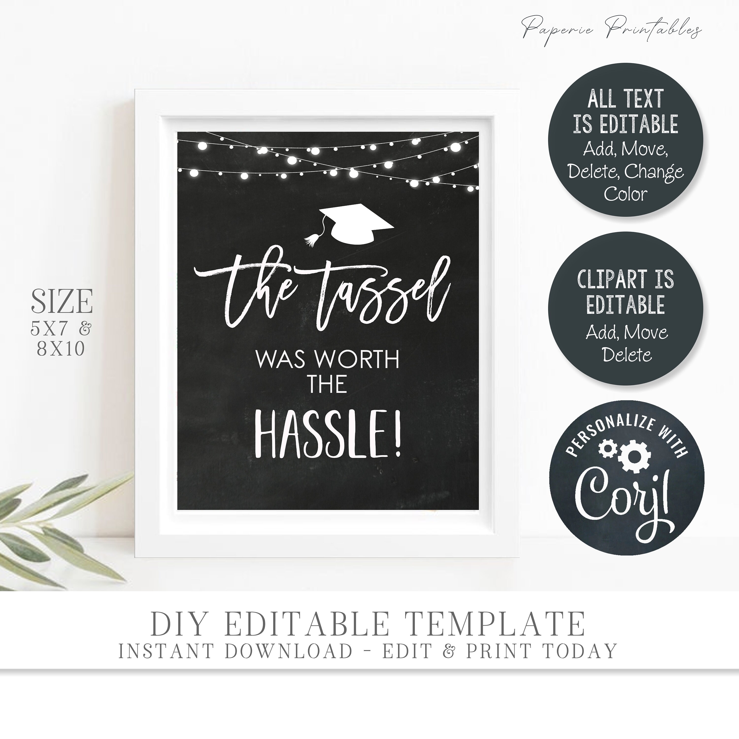 EDITABLE Graduation Party Signs Class of 2022 Graduation | Etsy