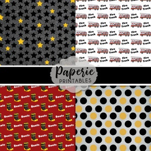Firefighter Digital Paper - 12x12 Digital Scrapbooking Paper -50 Papers ...