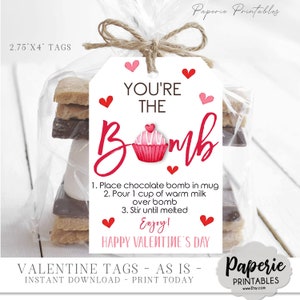 Valentine Hot Chocolate Bomb Tags Printable Hot Chocolate Bomb Tag ...
