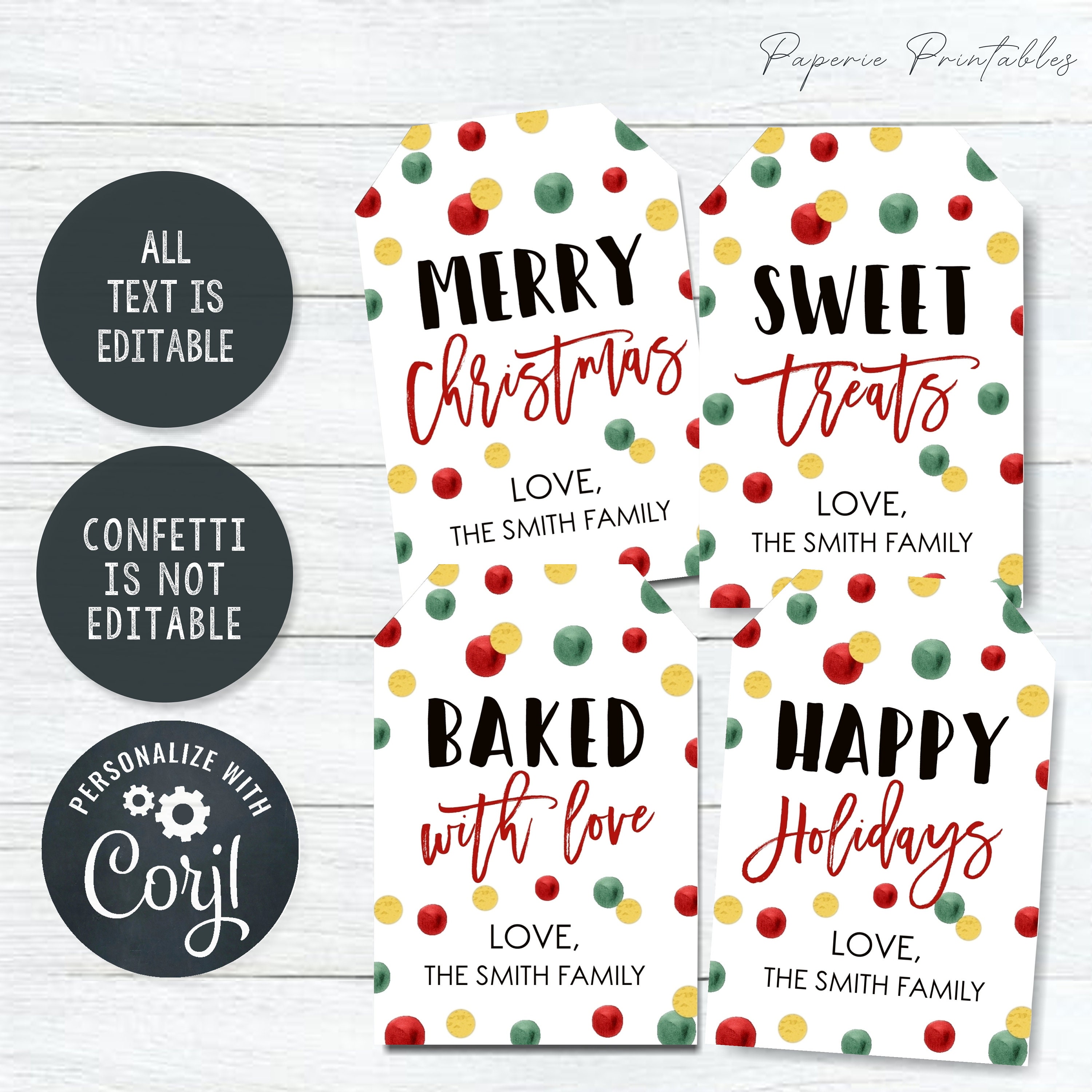 Editable Merry Christmas Gift Tags Christmas Gift Tags - Etsy