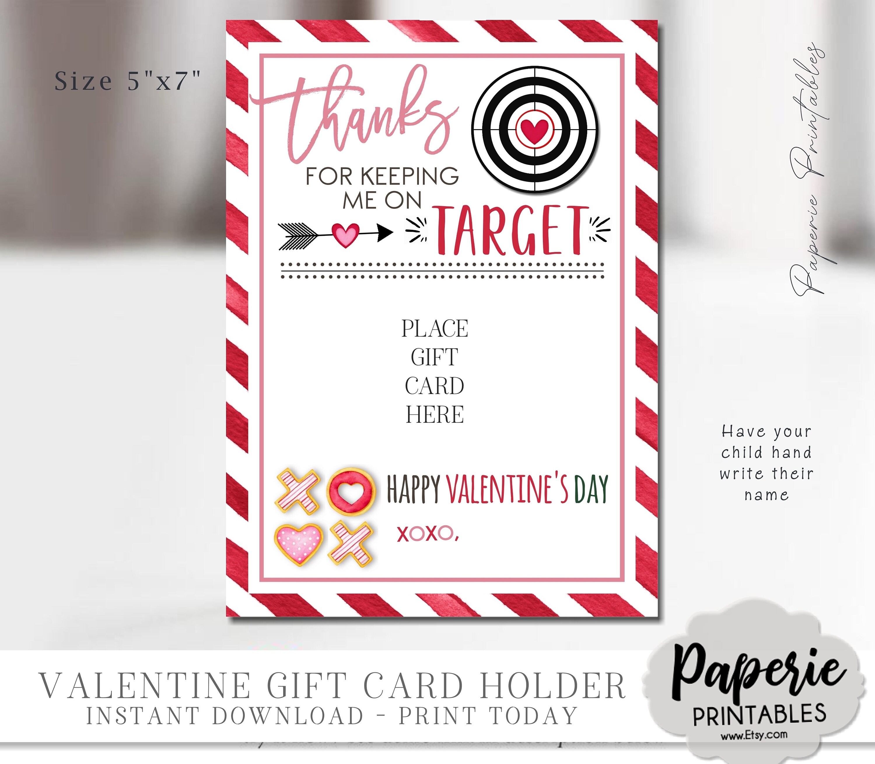 Valentine's Day Teacher Gift Card Holder Thanks for - Etsy