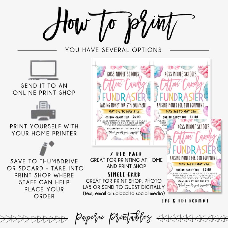 Editable Cotton Candy Fundraiser Flyer Template (digital Download ...