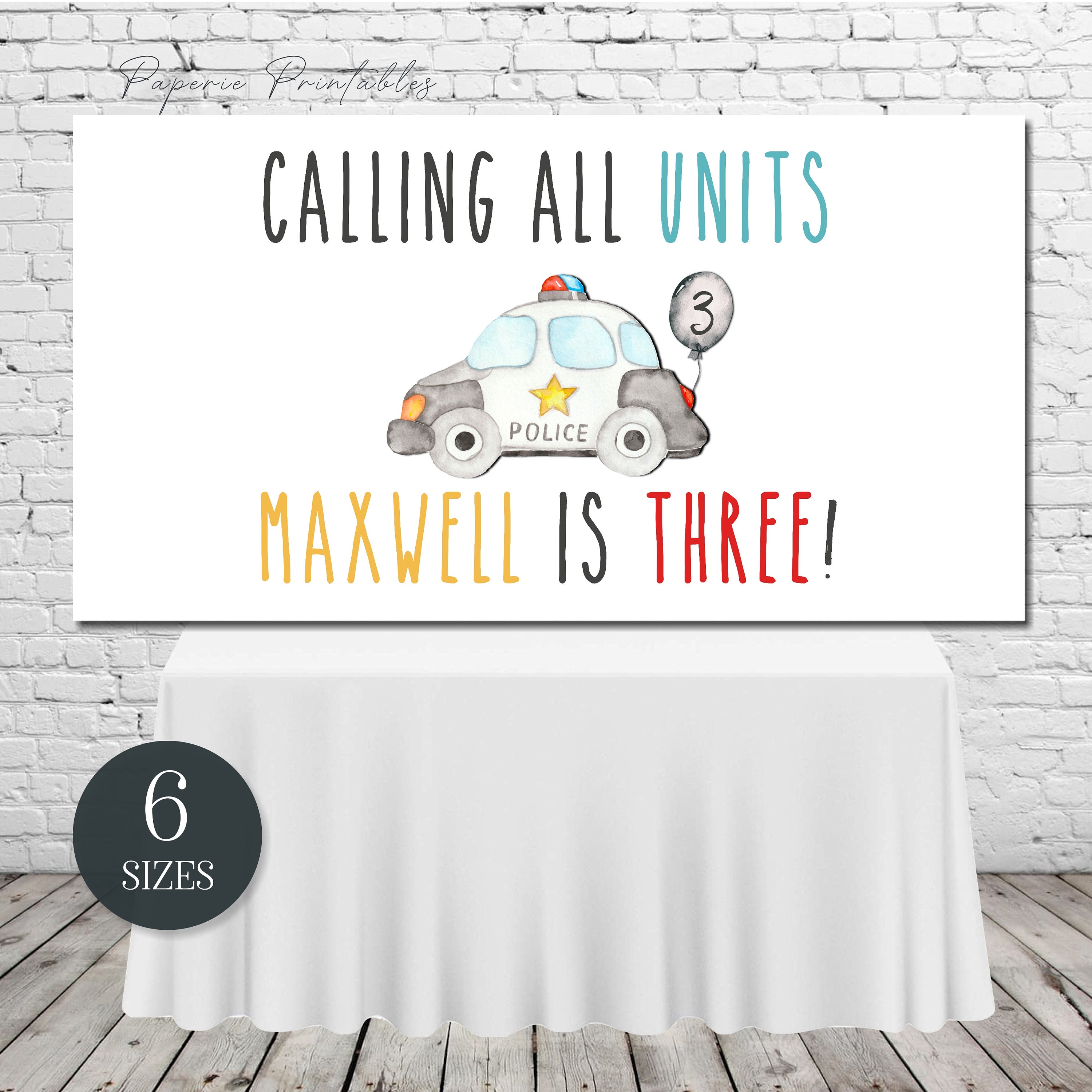 EDITABLE Police Birthday Decorations Law Enforcement Birthday - Etsy