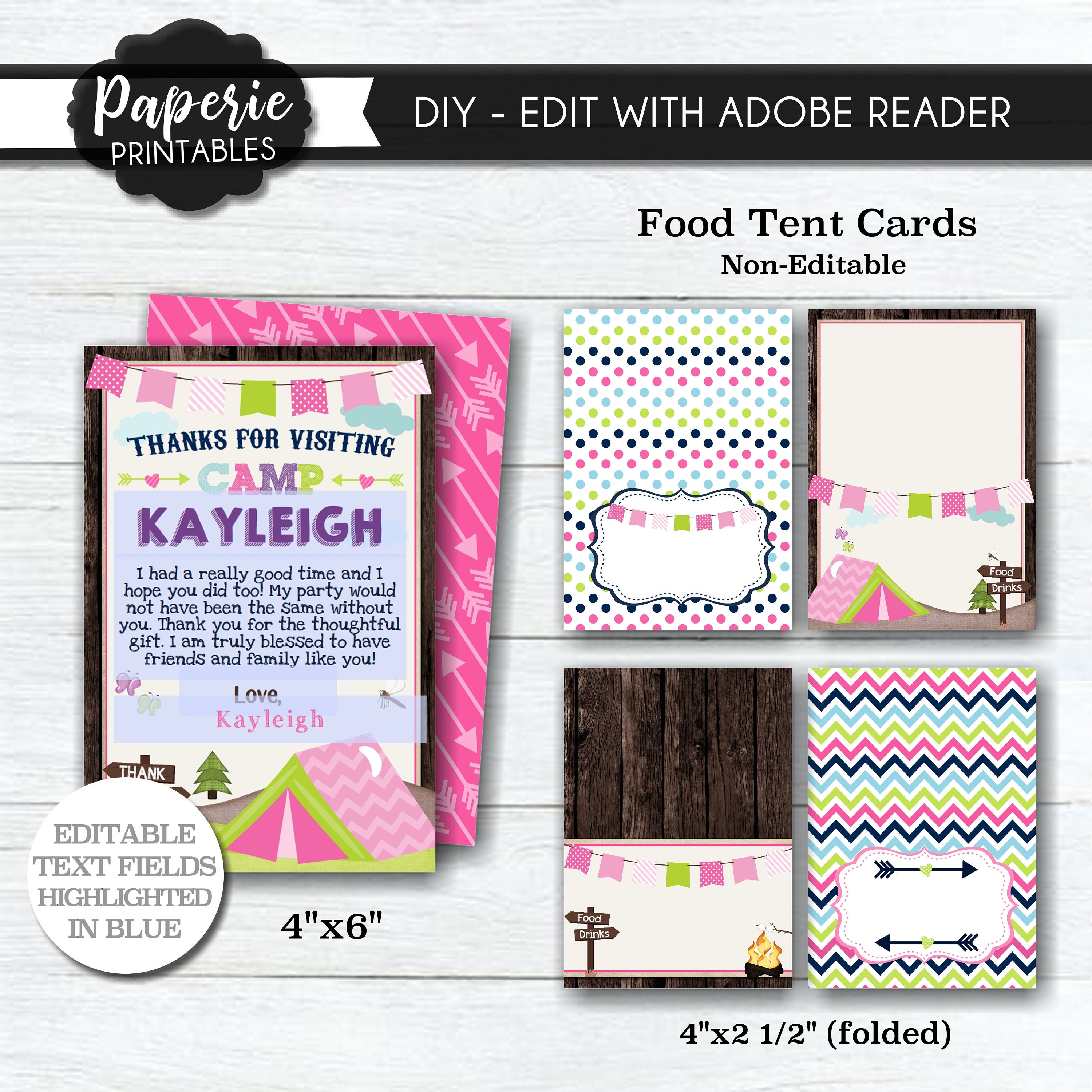 Girl Camping Birthday Party BUNDLE Girl Camping Birthday - Etsy