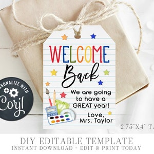 EDITABLE - First Day of School Printable Tag - Back to School Teacher ...