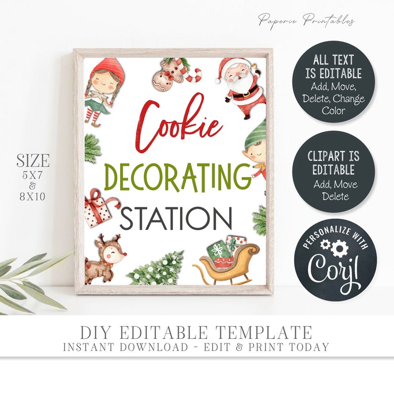 Editable Christmas Party Signs: DIY Holiday Decor (digital Download) # ...