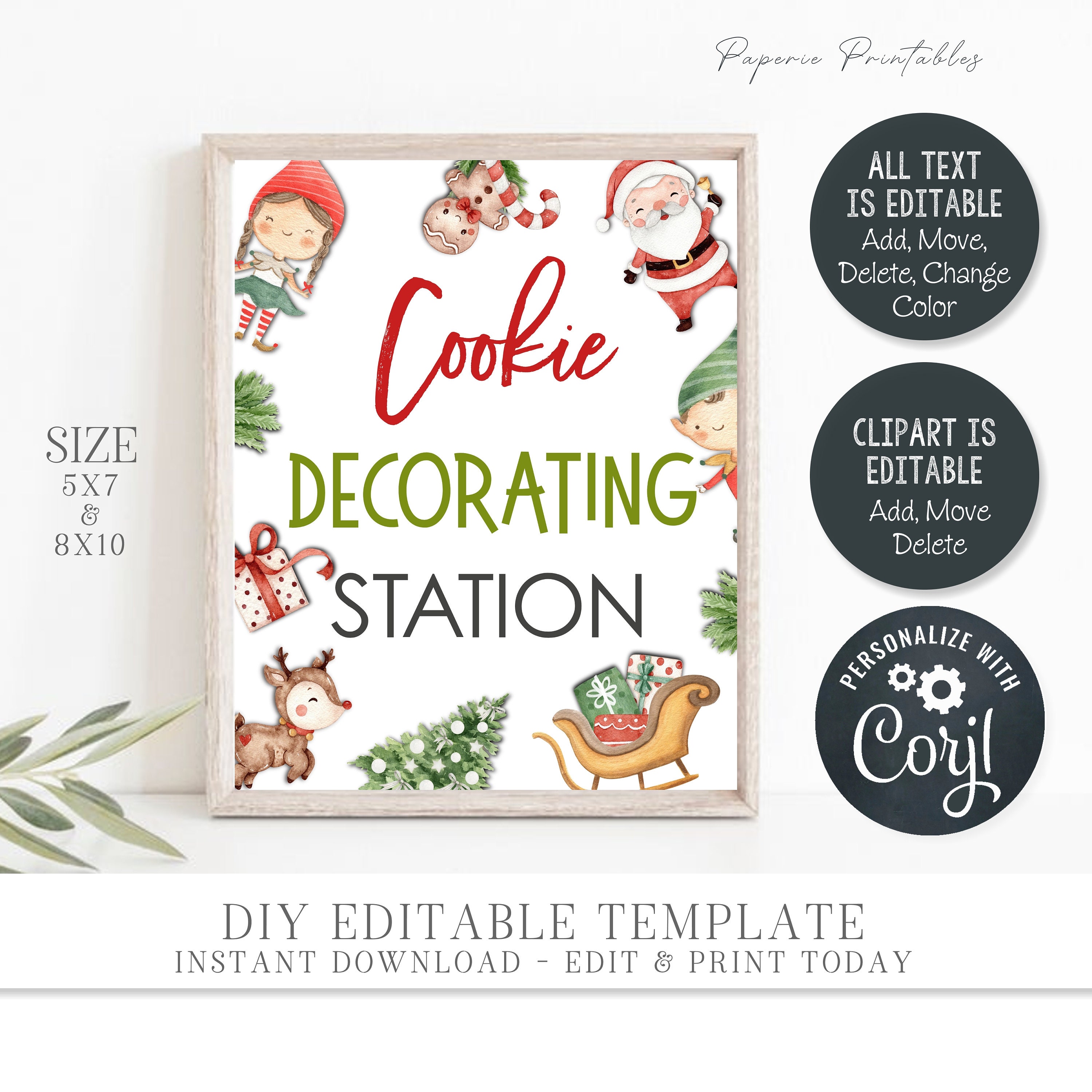 Editable Christmas Party Signs: DIY Holiday Decor (digital Download) # ...