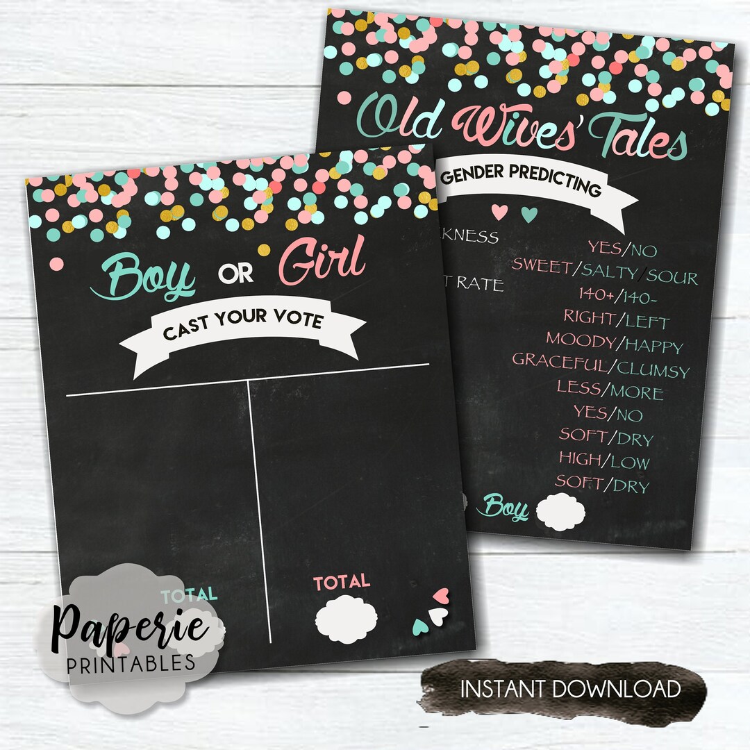 Cast Your Vote Gender Reveal Party Sign – Old Wives' Tales Gender ...