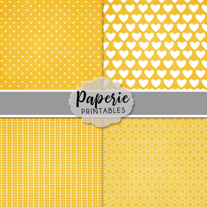 Yellow & White Pattern Digital Paper 8.5x11 Digital - Etsy