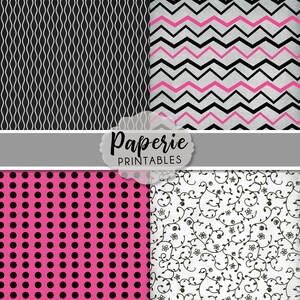 Pink Shabby Chic Digital Paper: 12x12 Scrapbook Patterns (digital ...