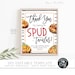 Editable Baked Potato Bar Appreciation Sign: Spud-tacular Thank You ...