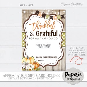 Editable Thanksgiving Gift Card Holder: Thanks a Latte (5x7) (digital ...
