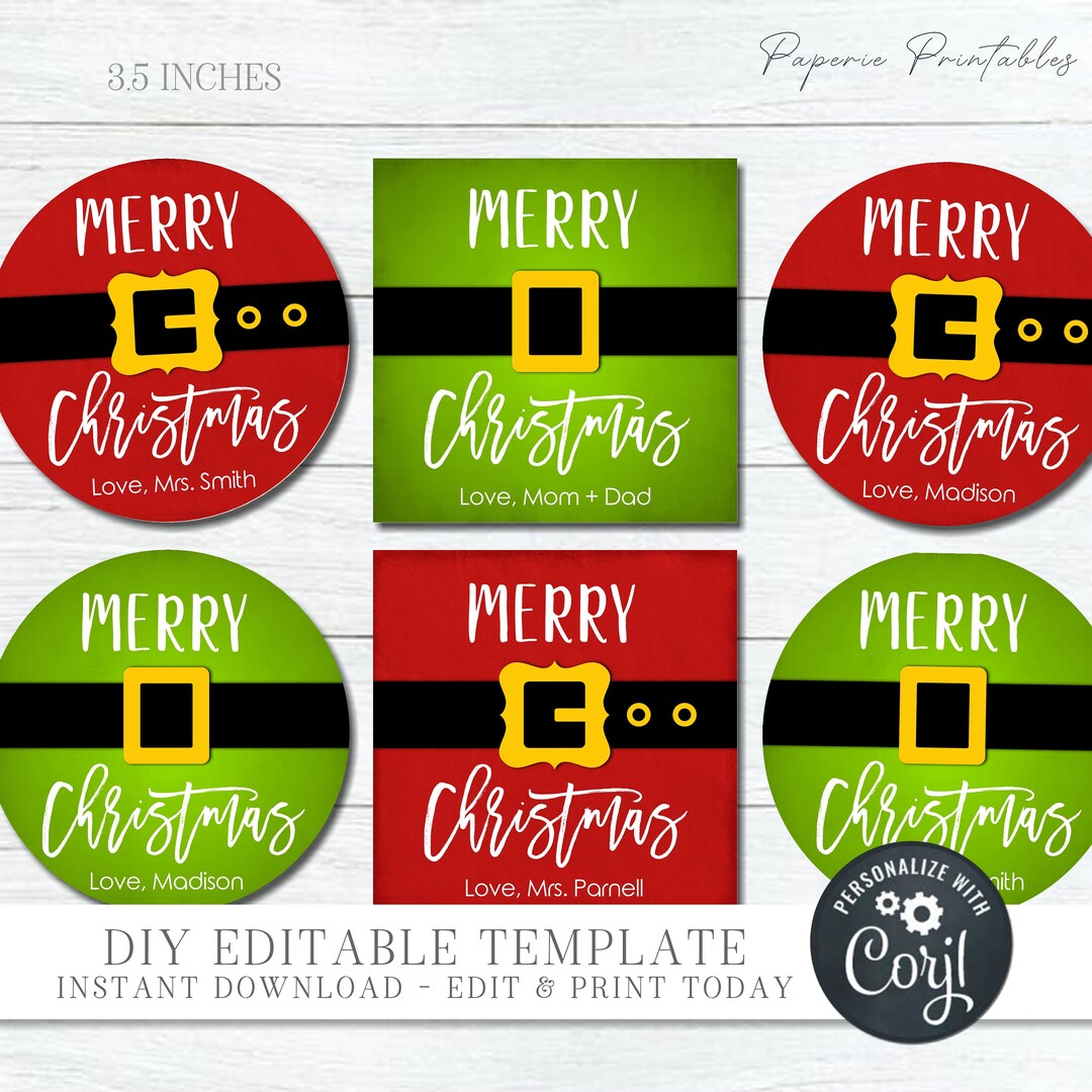Editable Christmas Gift Tags, Elf Christmas Gift Tags, Santa Gift ...
