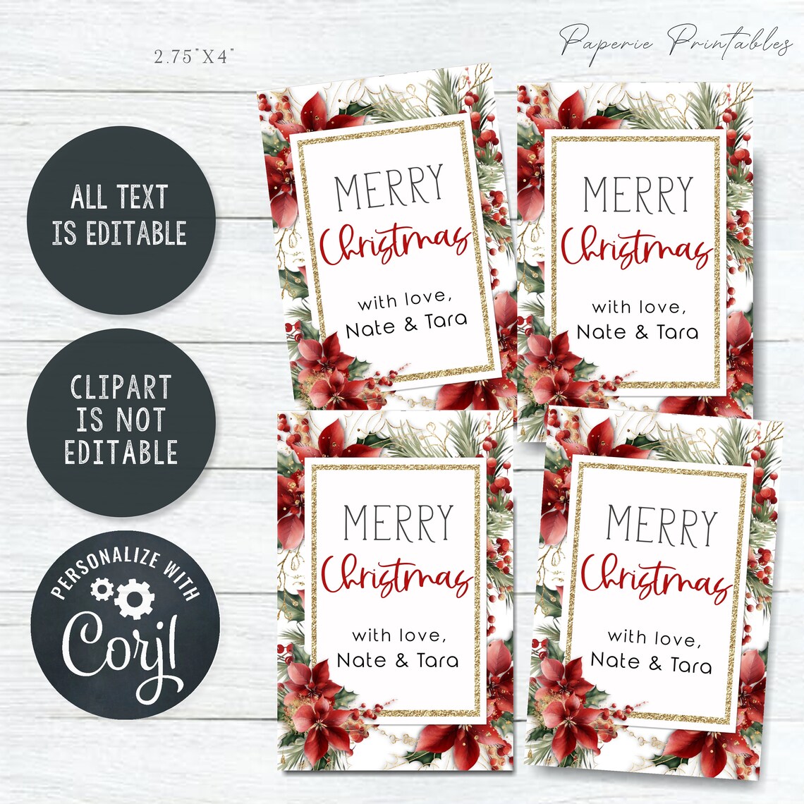 Editable Christmas Gift Tags Christmas Tags Editable - Etsy