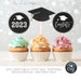 EDITABLE Graduation Decorations 2023, Class of 2023 Cupcake Topper ...