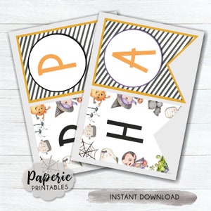 EDITABLE Halloween Happy Birthday Banner Halloween Birthday - Etsy