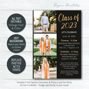 EDITABLE Multiple Graduates Graduation Invitation Graduation - Etsy