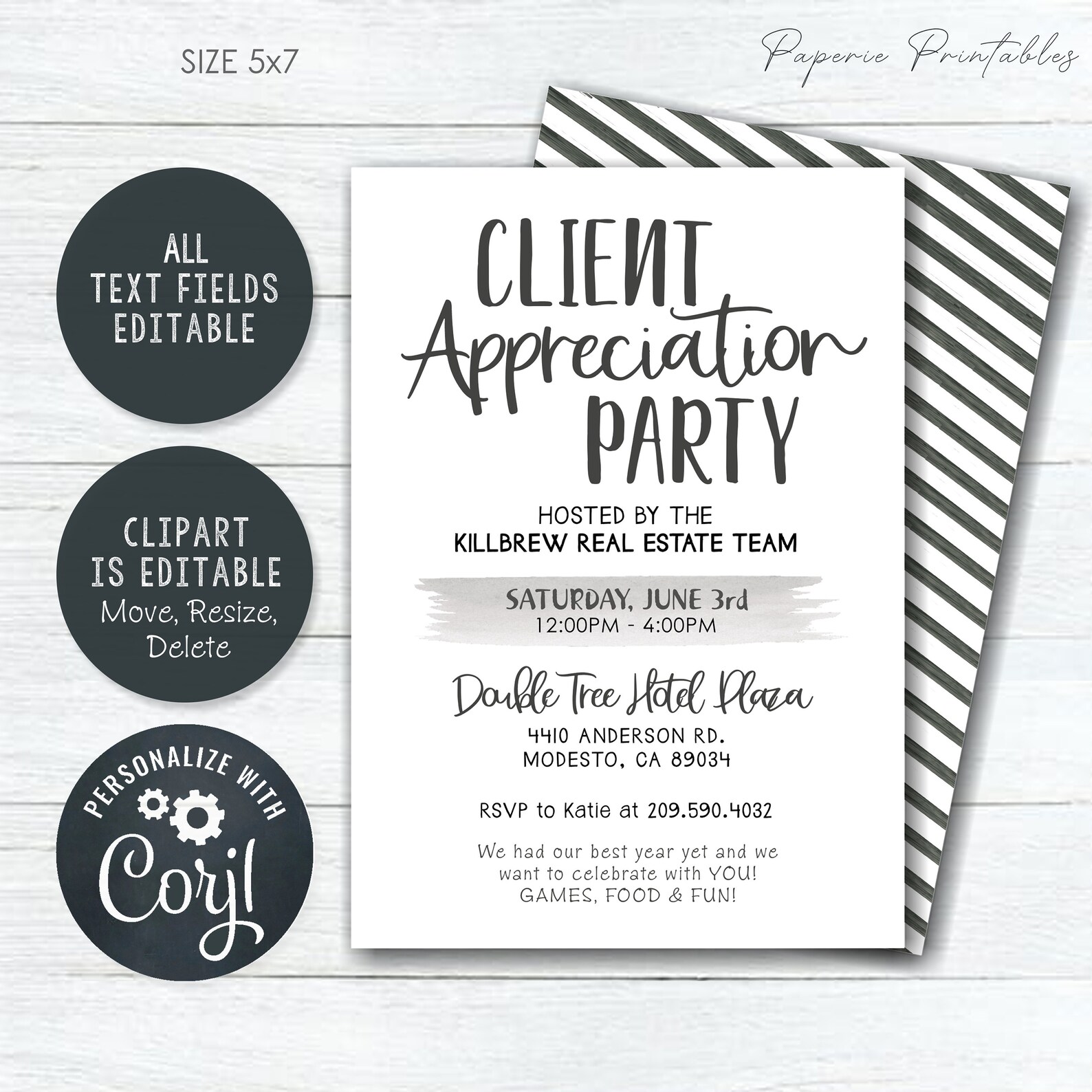 Editable Client Appreciation Party Invitation: DIY Corjl Template # ...