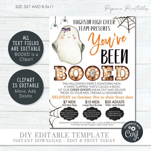 You've Been Booed Halloween Flyer: Editable Fundraiser (corjl) #HG03 - Etsy