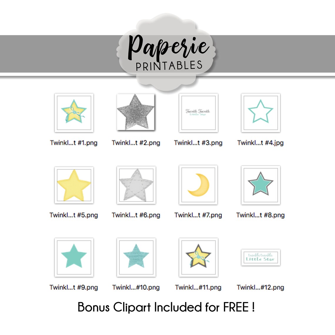Twinkle Twinkle Little Star Pattern Digital Paper 12x12 | Etsy