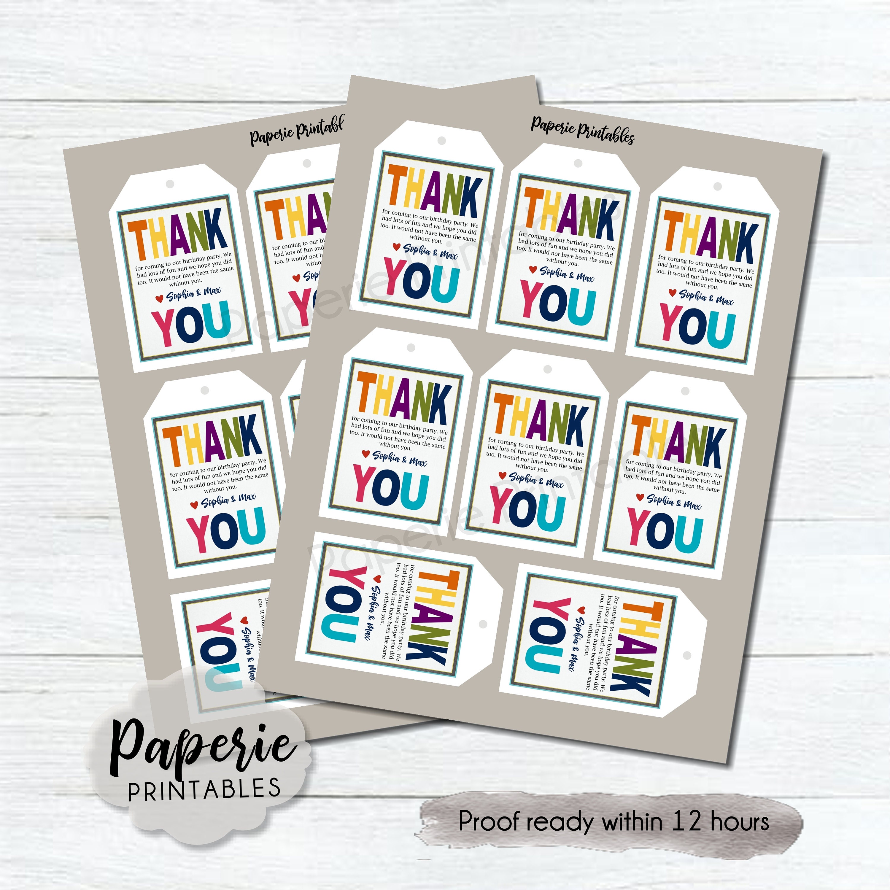 Birthday Party Favor Tags Siblings Birthday Party Favor Tags - Etsy