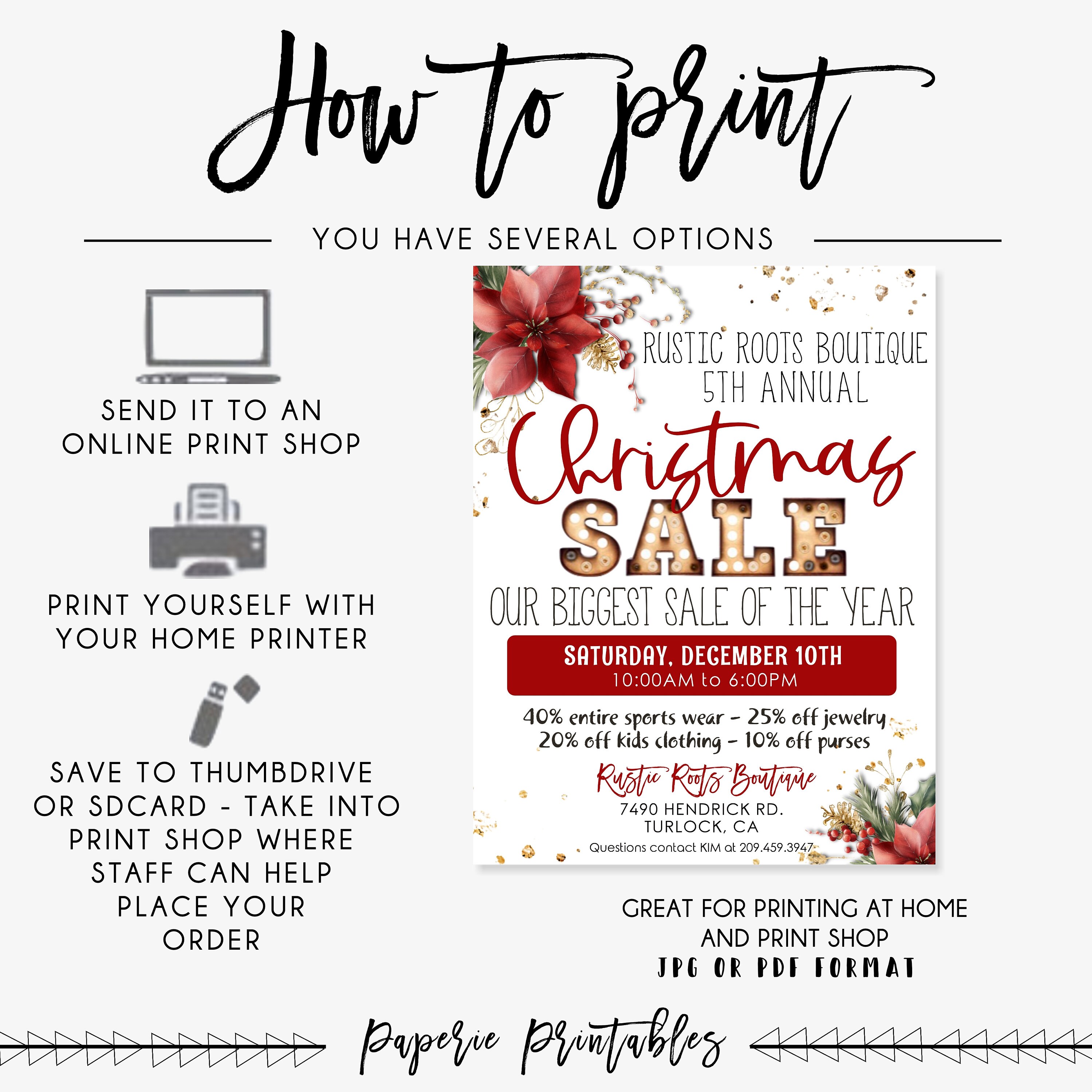 EDITABLE Christmas Sale Flyer, Holiday Sale Flyer, Christmas Printable ...