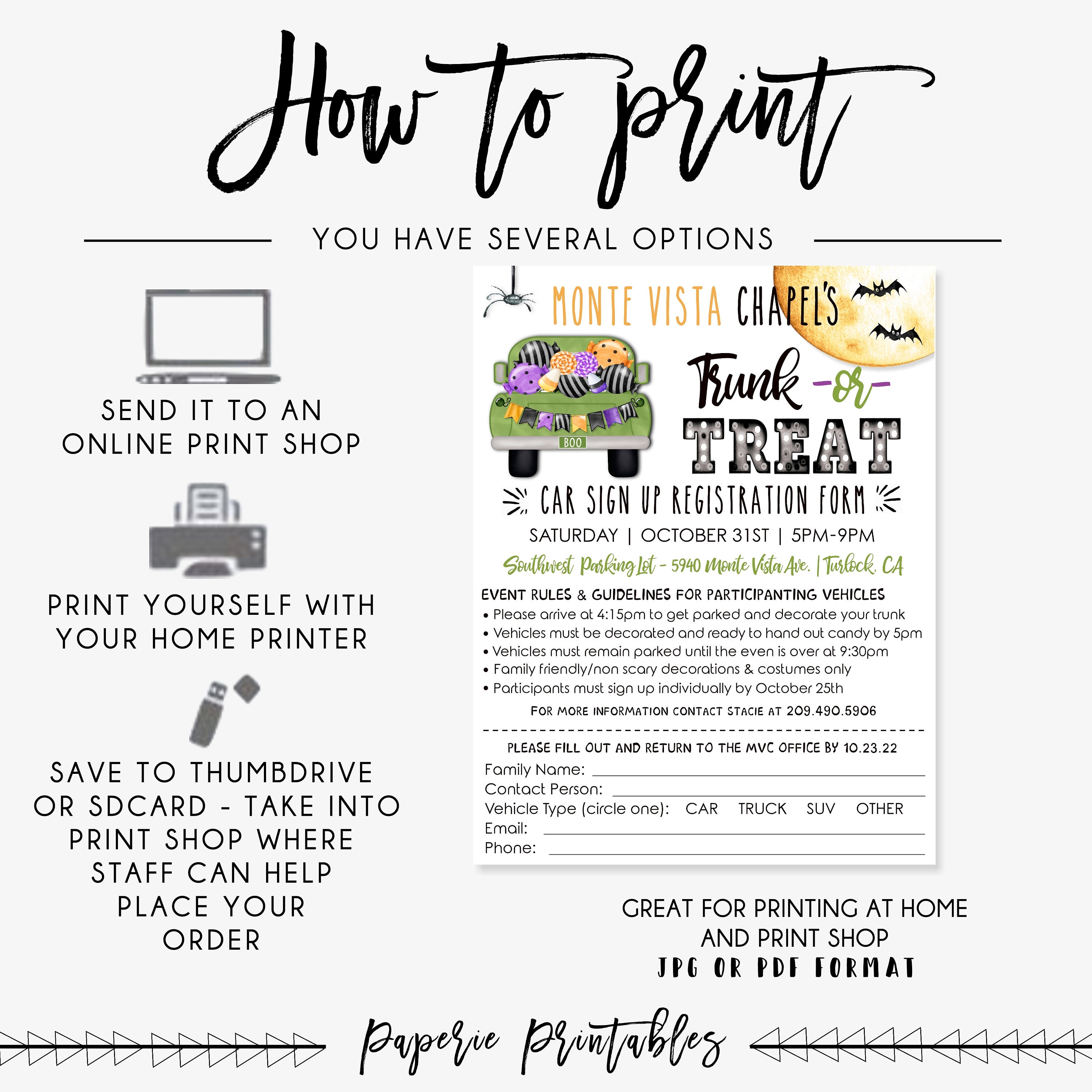 Printable Trunk Or Treat Sign Up Sheet Template Free
