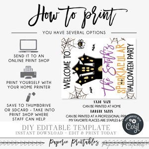 Editable Halloween Party Welcome Sign: Spooktacular Decor (DIY Digital ...
