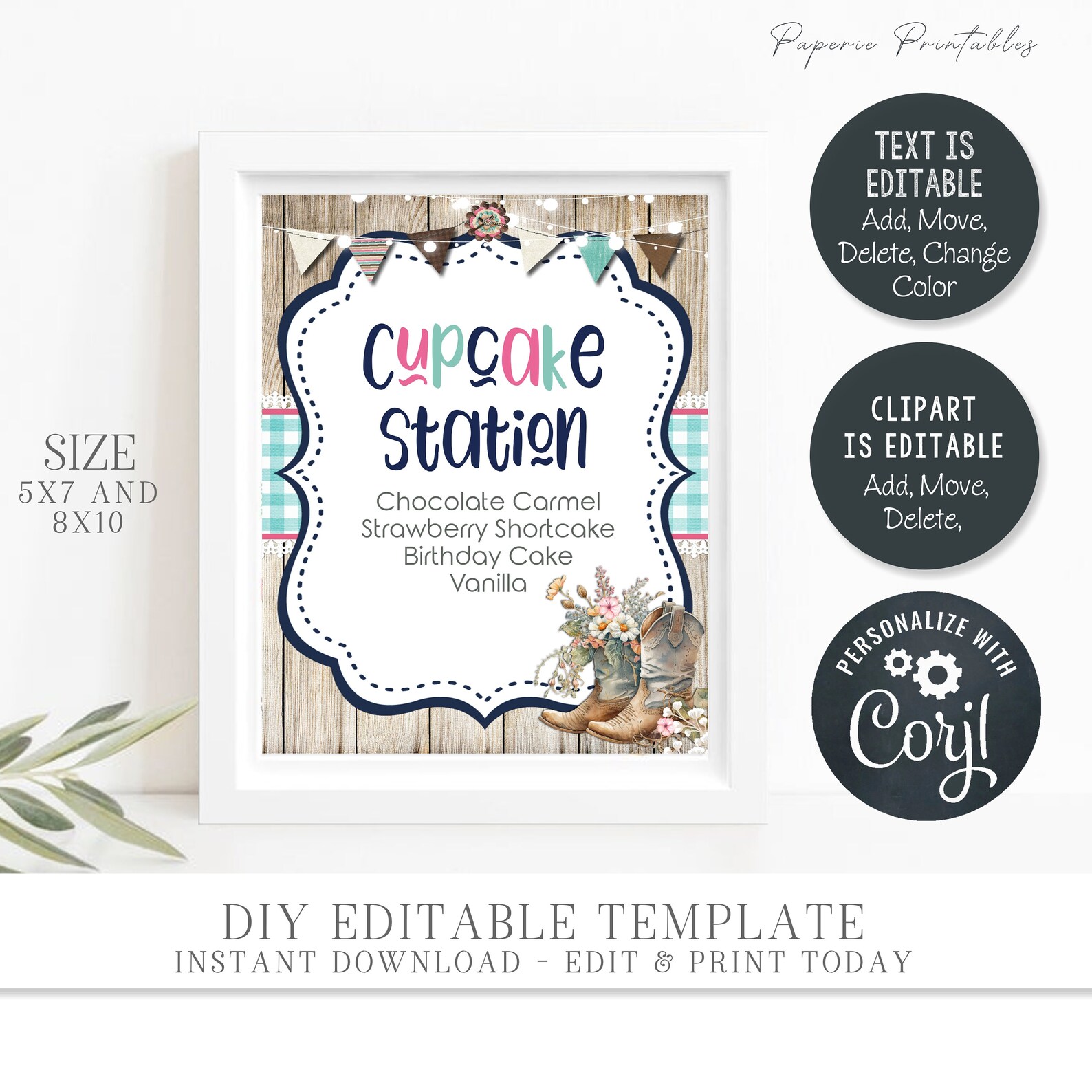 EDITABLE Cowgirl Party Signs Western Party Signs Siblings - Etsy