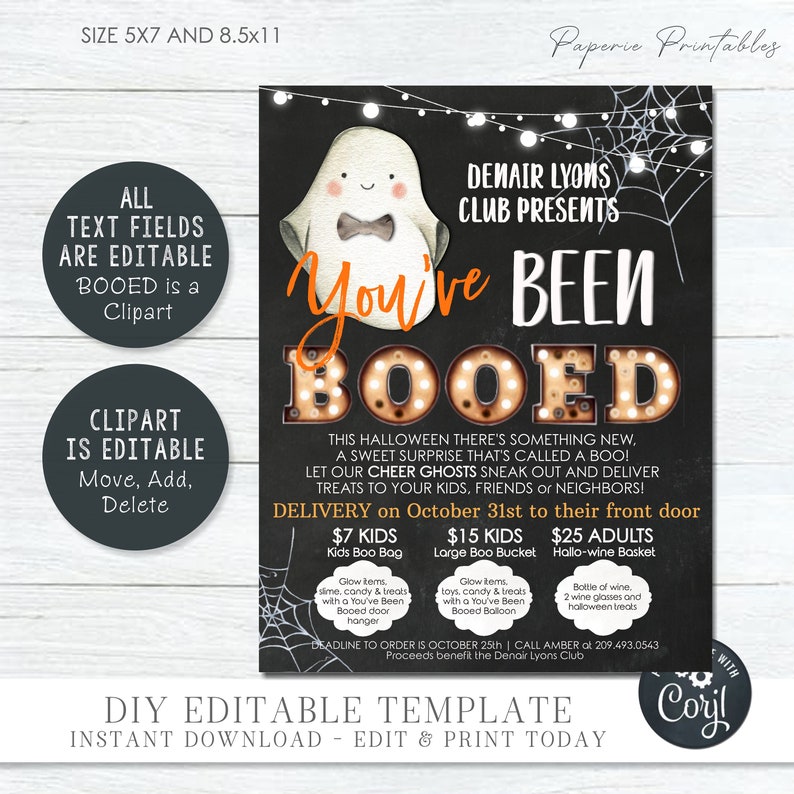 EDITABLE You've Been Booed Halloween Advertising Flyer - Etsy