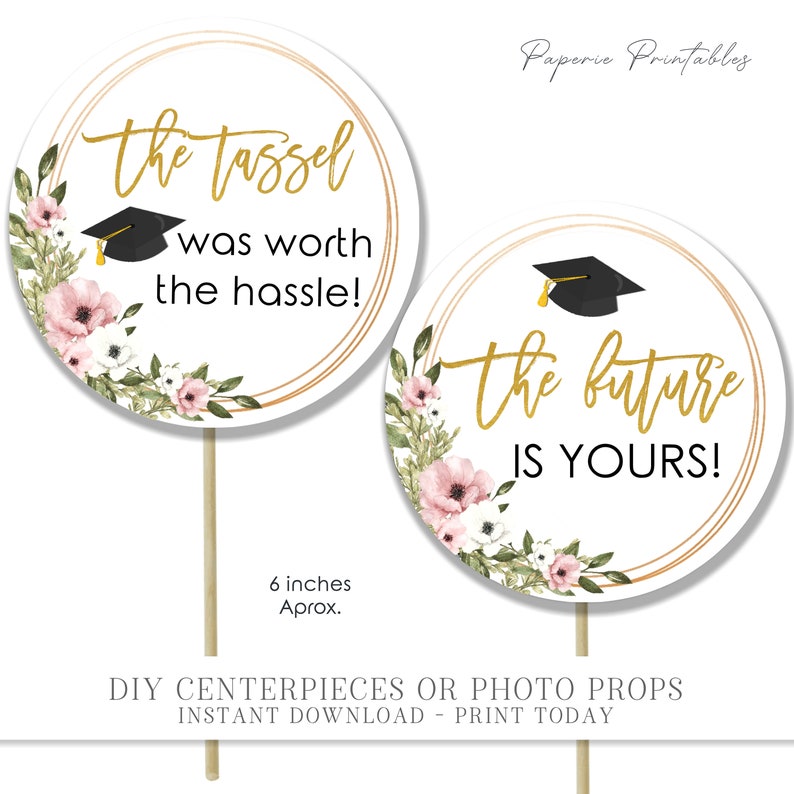 EDITABLE Female Graduation Decorations 2022 Class of 2022 | Etsy