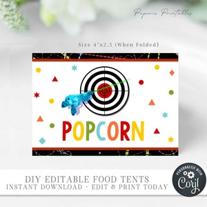 Editable Laser Tag Food Label Tent Cards (digital Download) #BP08 - Etsy