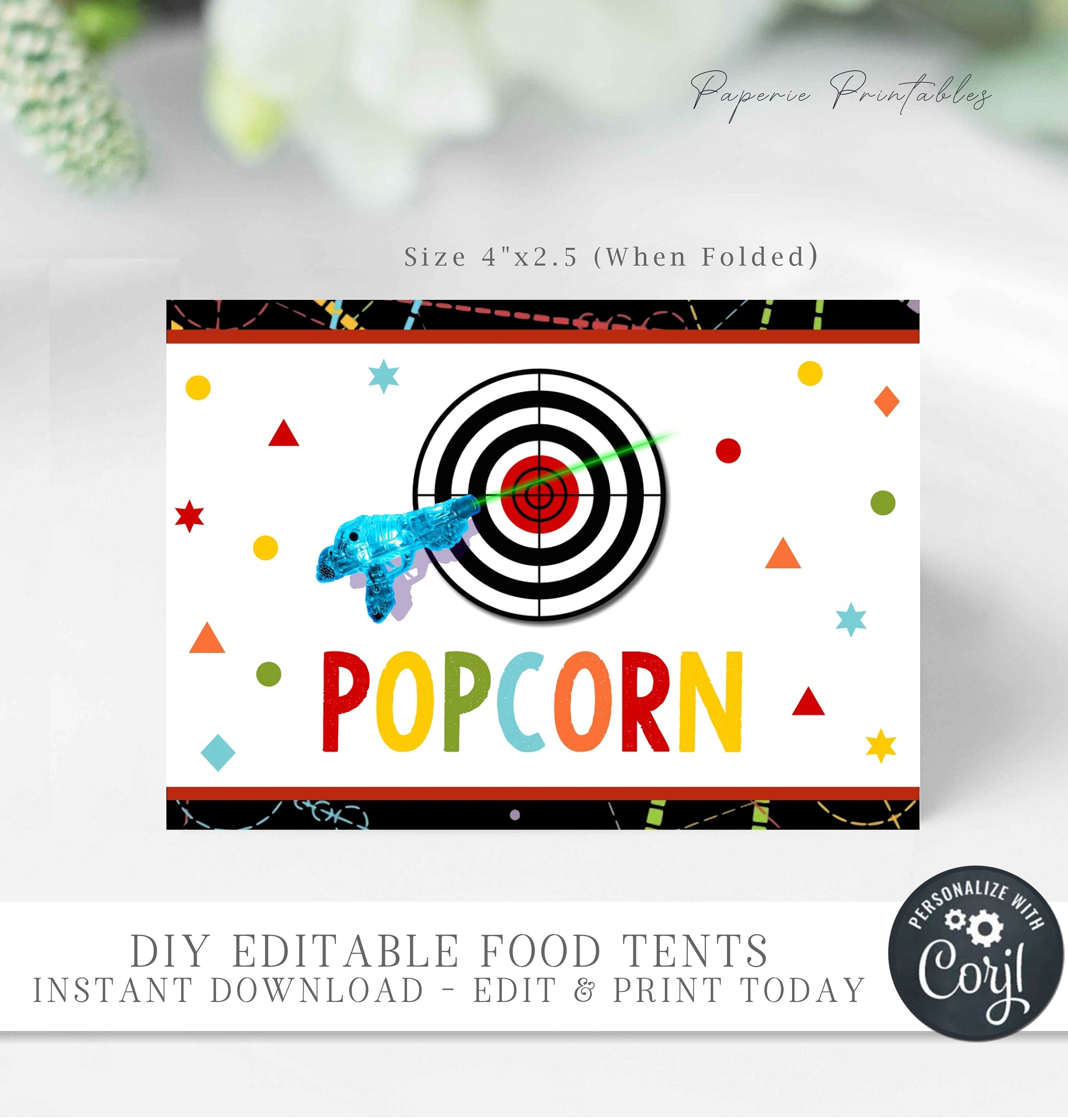 Editable Laser Tag Food Label Tent Cards (digital Download) #BP08 - Etsy