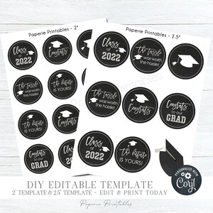 EDITABLE Graduation Decorations 2023, Class of 2023 Cupcake Topper ...