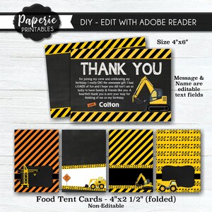 Under Construction Party BUNDLE Construction Site Birthday Template DIY ...