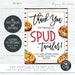 Editable Baked Potato Bar Appreciation Sign: Spud-tacular Thank You ...