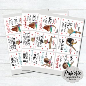 Gymnastics Valentine Card for Kids, Kids Valentine Cards, Gymnast ...