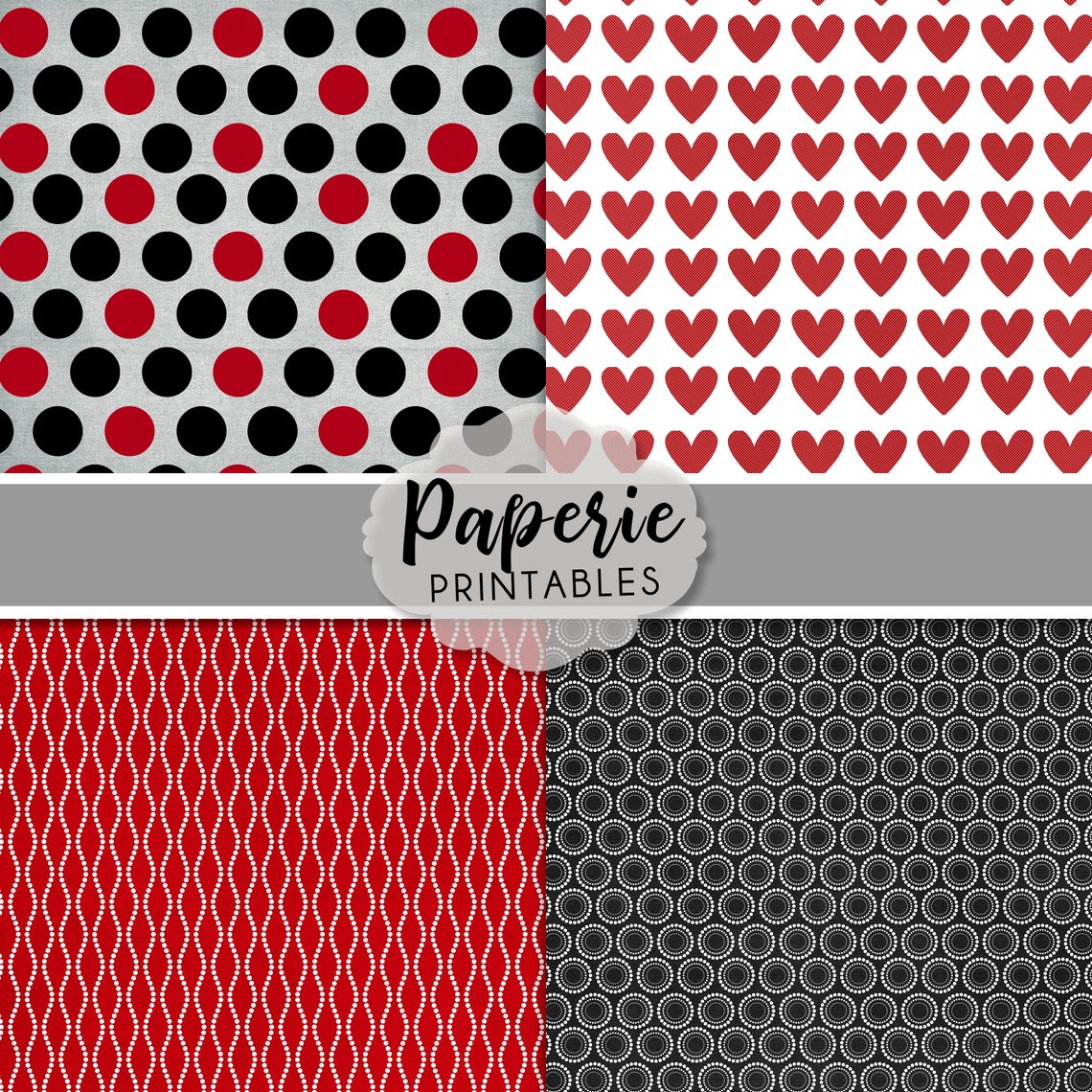 Love Pattern Digital Paper 12x12 Digital Scrapbooking Paper - Etsy