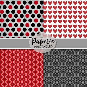 Love Pattern Digital Paper - 12x12 Digital Scrapbooking Paper - 30 ...