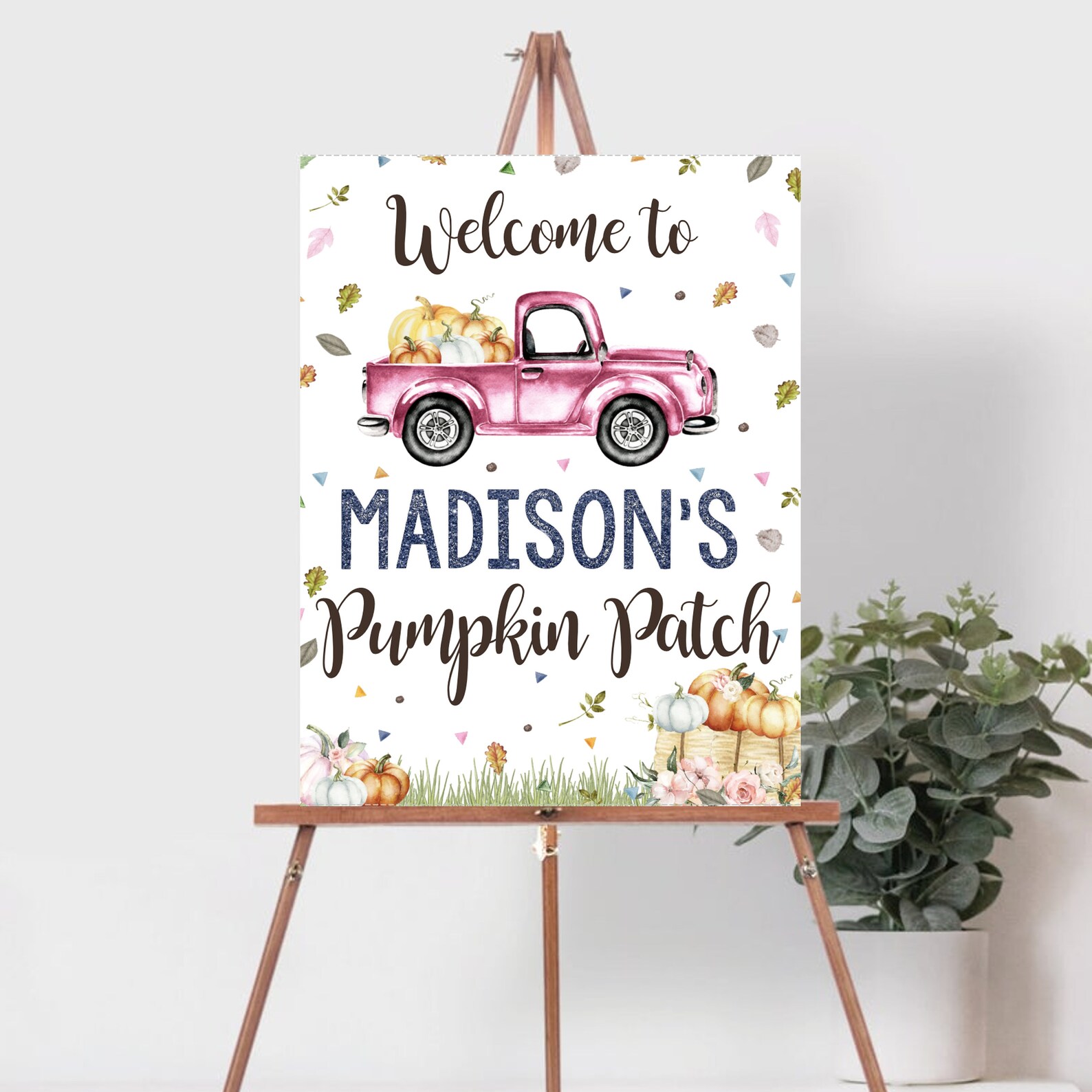 Editable Pumpkin Party Welcome Sign DIY Fall Birthday - Etsy