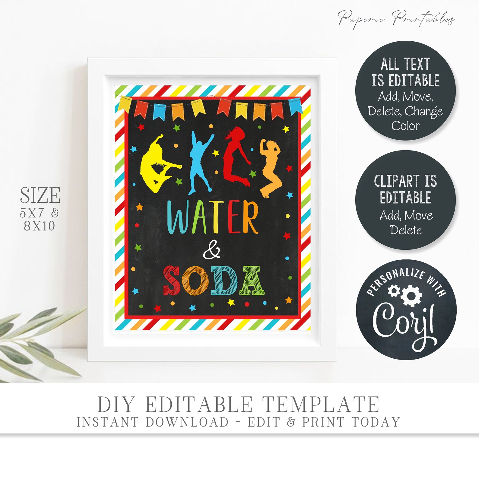 Editable Let's Jump Party Signs Let's JUMP Birthday - Etsy