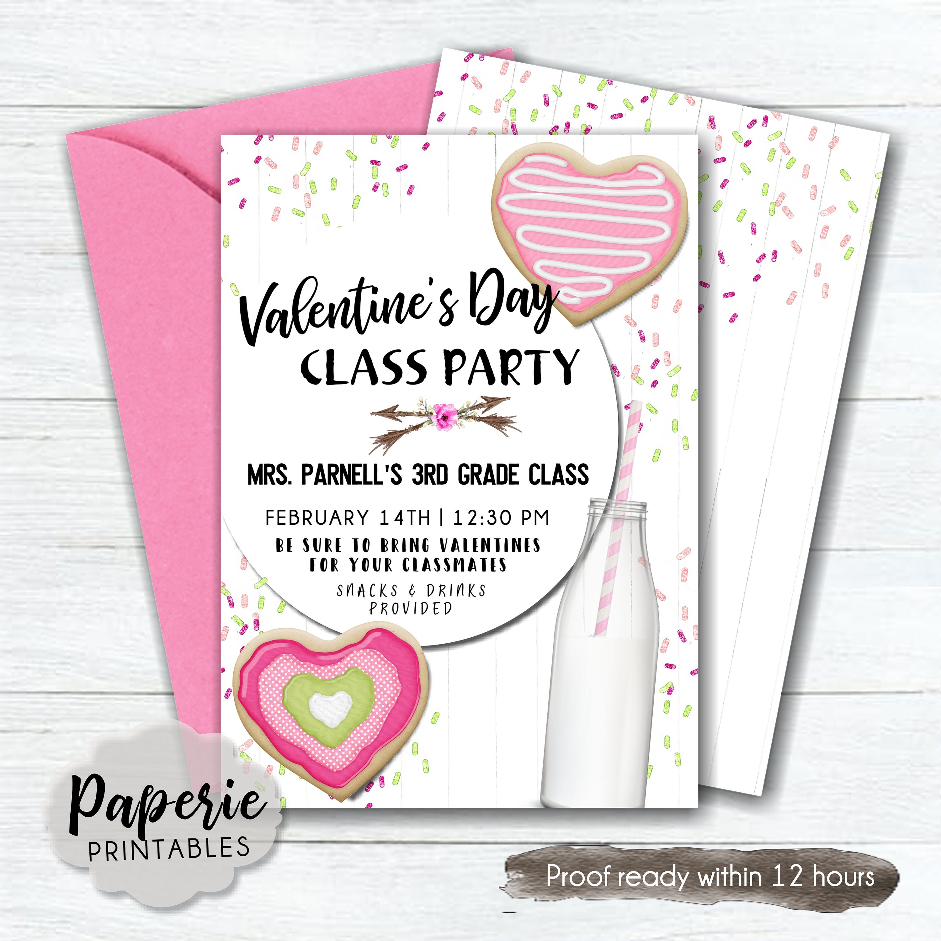 Valentine's Day Class Party Invitation Valentine's - Etsy