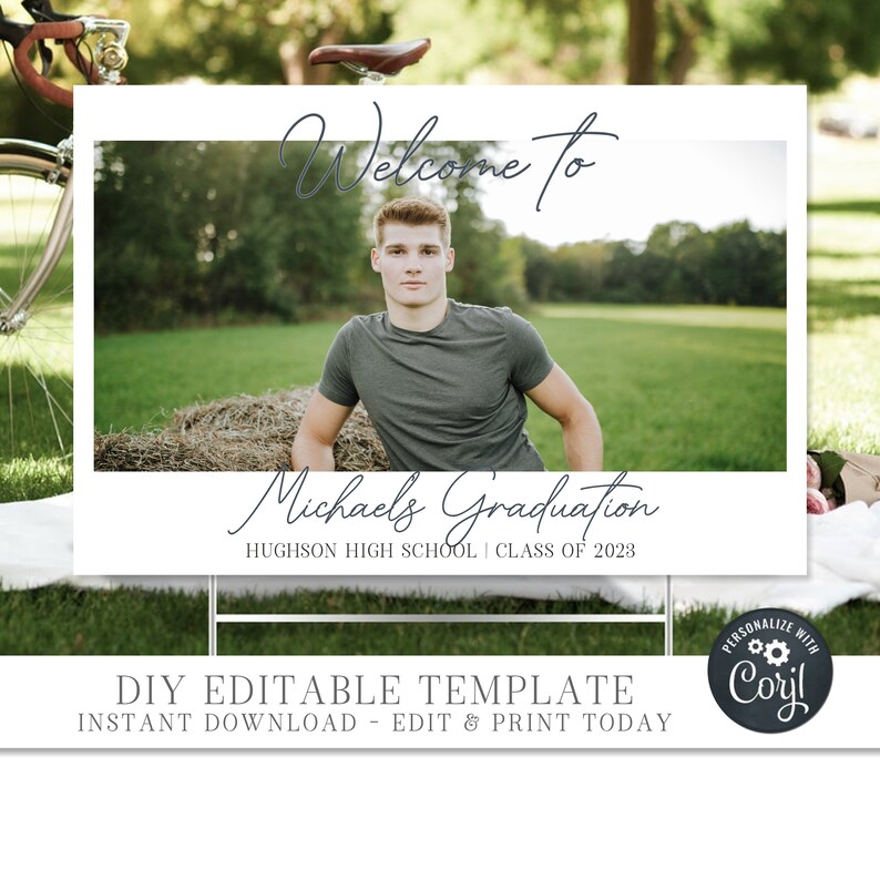 EDITABLE Graduation Welcome Sign Graduation Photo Sign - Etsy