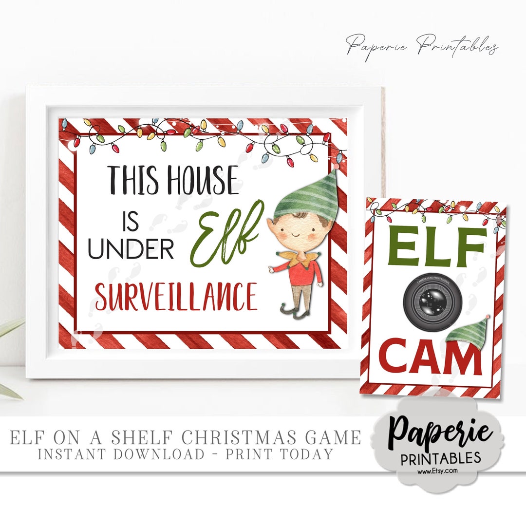 Editable Elf Surveillance Sign: Christmas Game Printable (DIY With ...