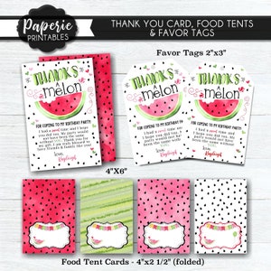 Watermelon Birthday Party Bundle - One in a Melon Birthday Invitation ...