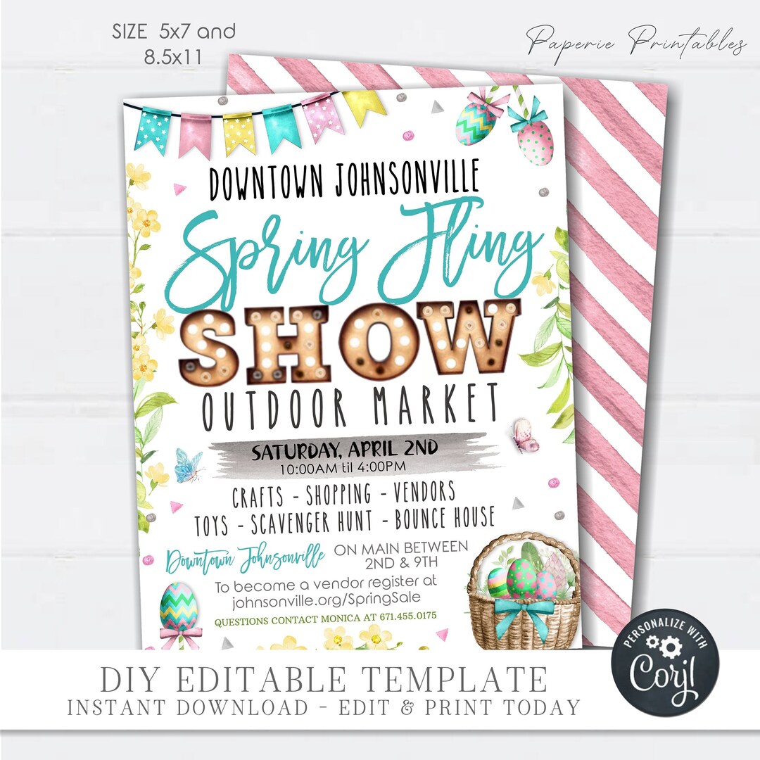 EDITABLE Spring Fling Event Flyer, Spring Fling SHOW Flyer, Spring ...